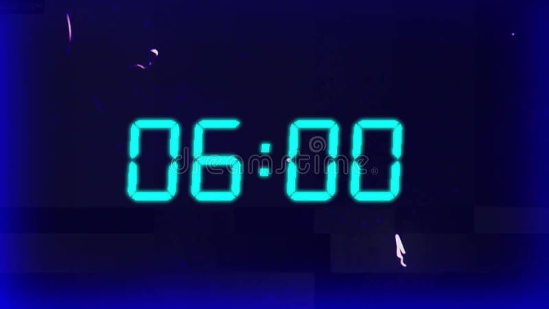 Animation Of Digital Timer Countdown And Data Processing Over Black