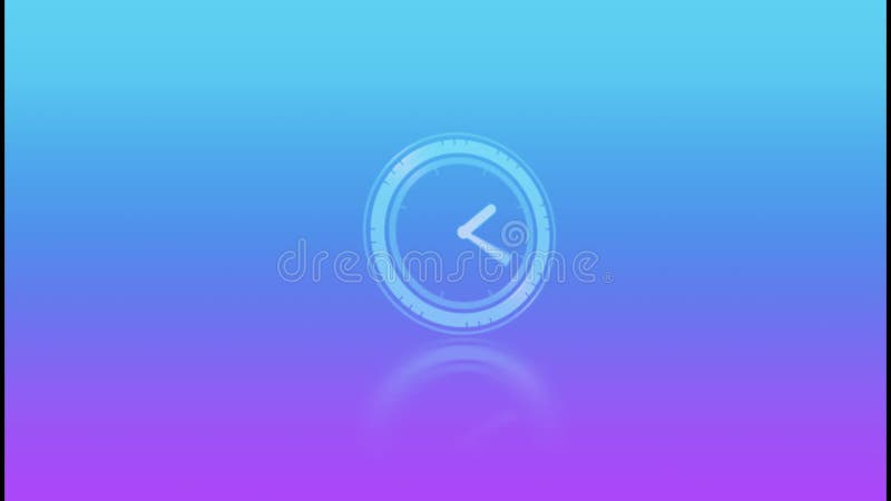 Animation of Digital Watch Moving in Loop with Abstract on Blue and ...