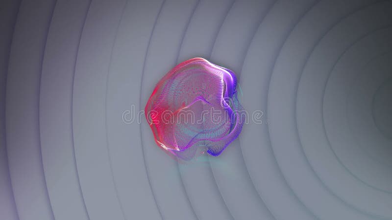 Animation of Digital Wave, Neon Ticking Clock Against Neumorphism ...