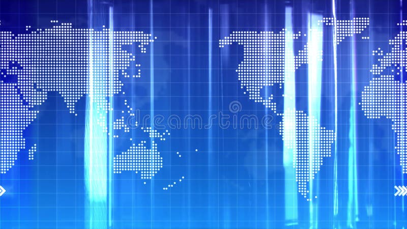 Animation of Digital World Map at a News Studio Stock Footage - Video ...