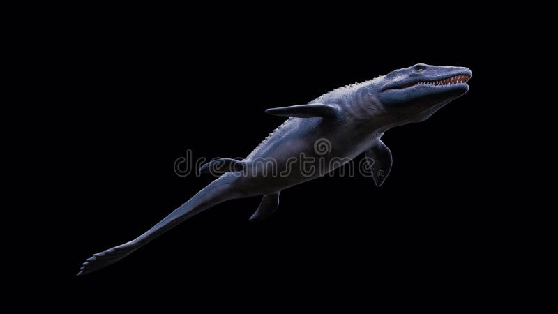 Dinosaur Mosasaurus Underwater Swim and Roar Loop with Alpha Stock ...