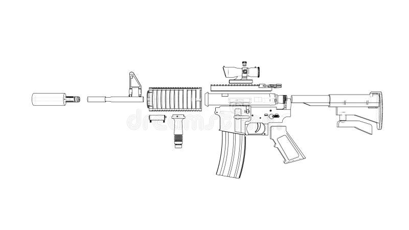 Animation of Disassembling a Military Assault Rifle Stock Video - Video ...