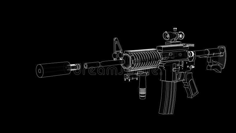 Animation of Disassembling a Military Assault Rifle Stock Video - Video ...