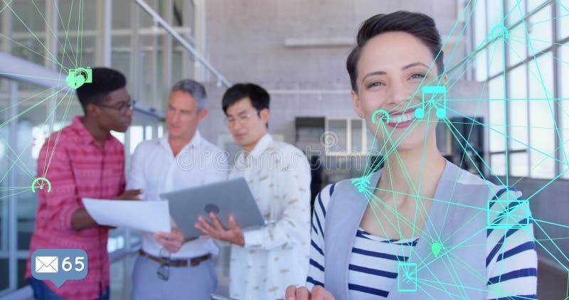 Animation of Diverse Business People and Networks of Connections Stock ...