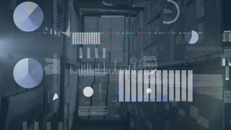 Animation of Diverse Data and Graphs Over Warehouse Stock Video - Video ...
