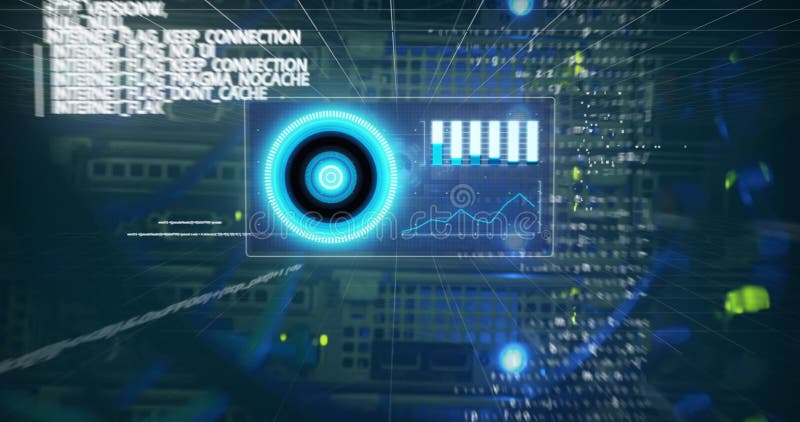 Animation of Diverse Data Processing on Digital Screen Stock Footage ...