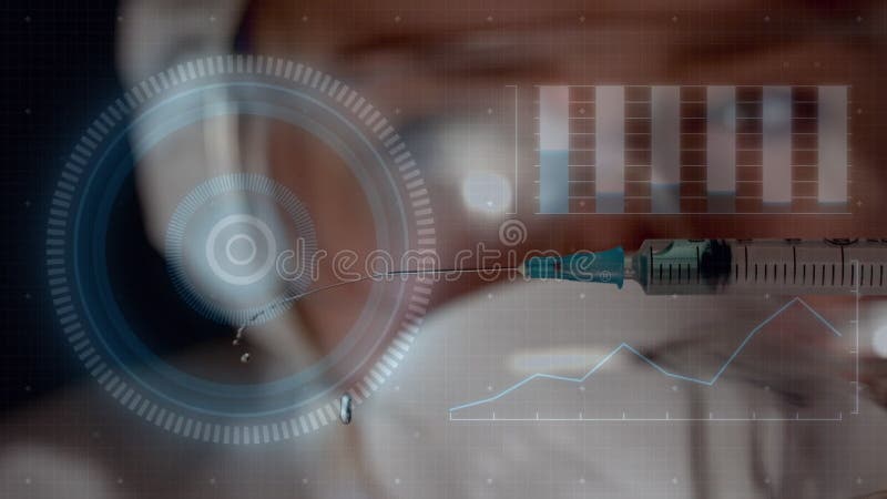 Animation of Diverse Data Processing Over Female Lab Worker Stock ...