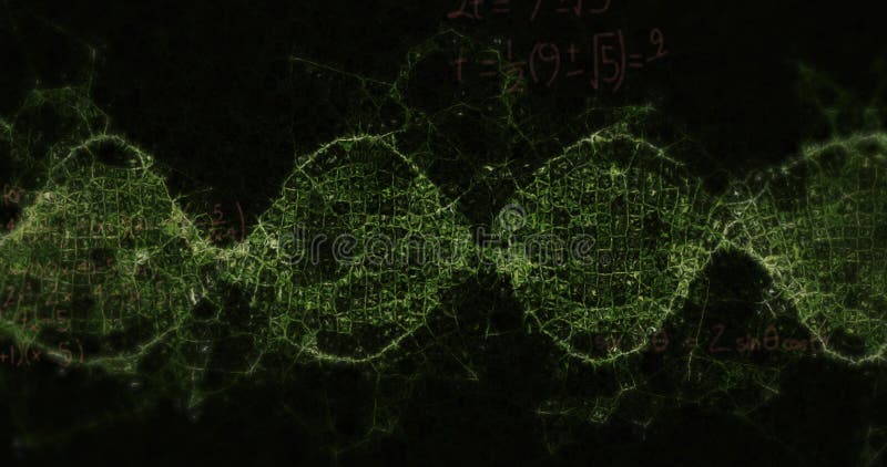 Animation of Dna Helix with Mathematics Formulas and Geometry Angles ...