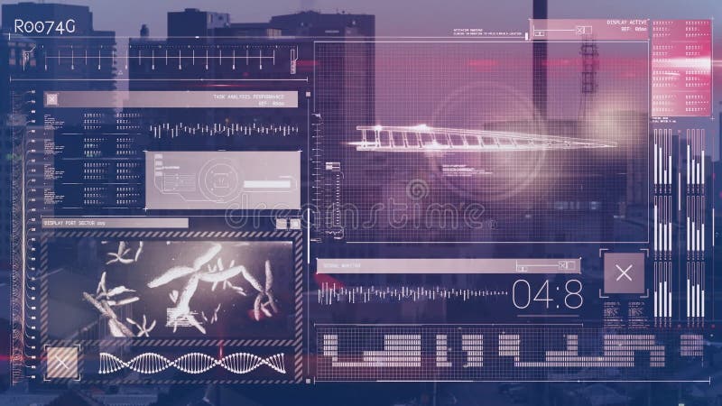 Animation of Dna Helixes, Blood Cells, Loading Bars and Computer ...