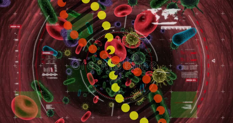 Animation of Dna Strand and Data Processing Over Virus Cells Stock Video - Video of cell, world ...