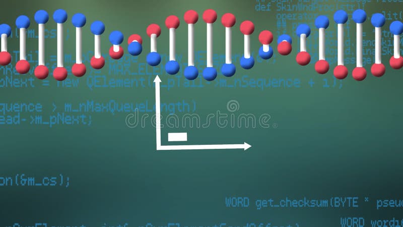 Animation of Dna Strand and Graph Over Data Processing Stock Footage ...