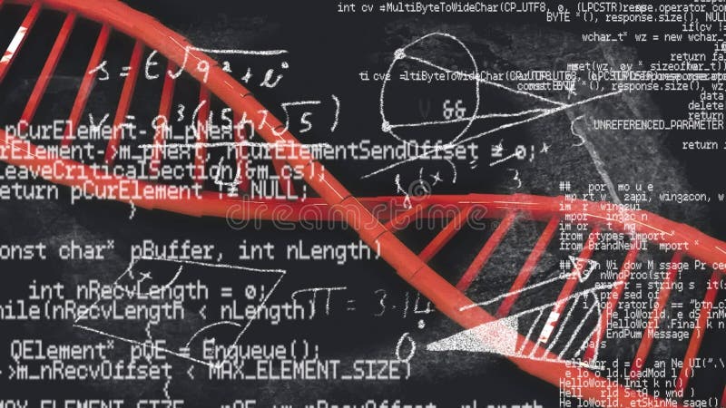 Animation of Dna Strand, Mathematical Equations and Data Processing ...
