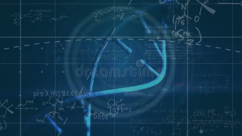 Animation of Dna Strand, Mathematical Equations and Data Processing ...