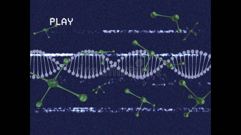 Animation of Dna Strand and Molecules Over Screen with Play Interface ...