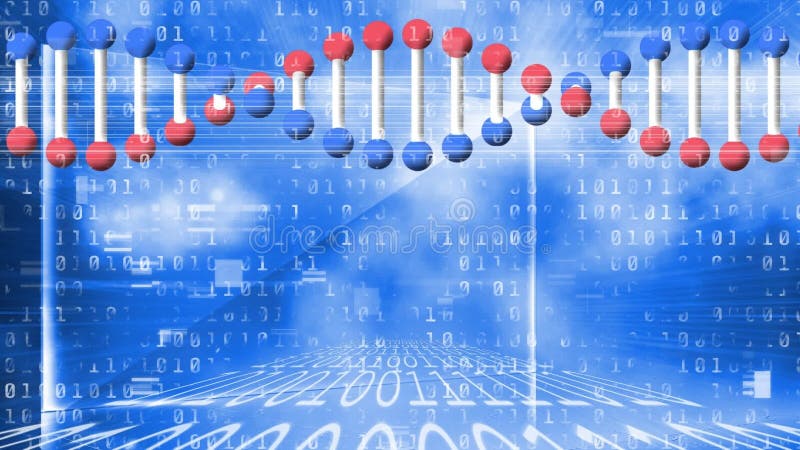 Animation of Dna Strand Over Binary Coding on Blue Background Stock ... Animation of Dna Strand Over Binary Coding on Blue Background Stock ...