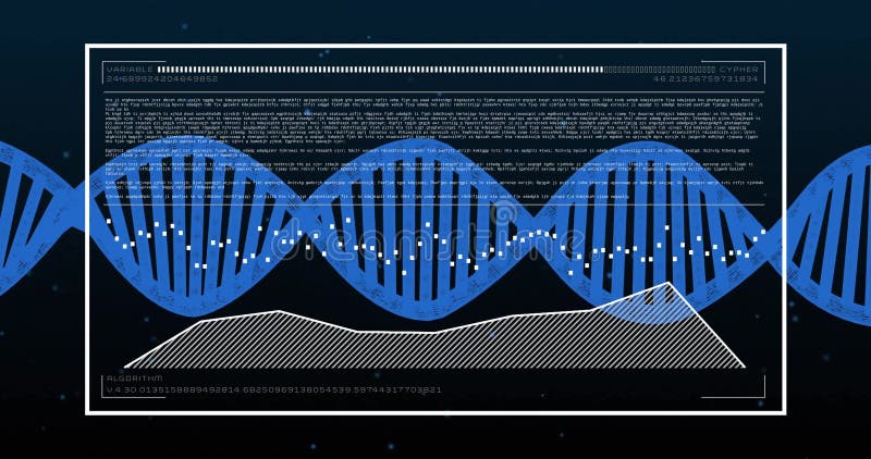 Animation of Dna Strand Over Diagram and Data Processing Stock Footage ...