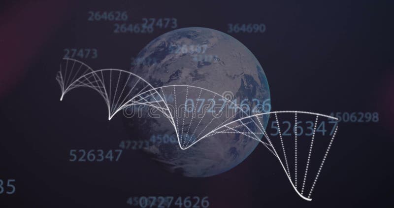 Animation of Dna Strand Over Globe and Data Processing Stock Video ... Animation of Dna Strand Over Globe and Data Processing Stock Video ...