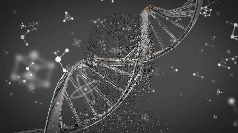 Animation of Dna Strand Over Molecules Stock Footage - Video of ...
