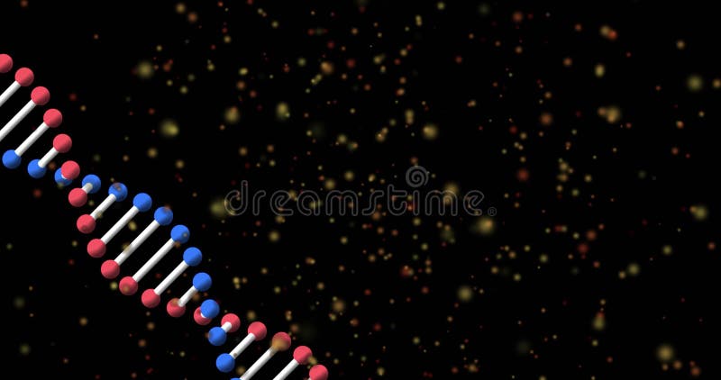 Animation of Dna Strand Over Moving Spots Stock Footage - Video of ...