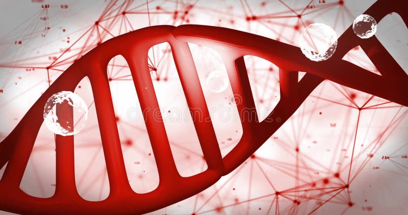 Animation of Dna Strand Over Shapes Moving and Data Processing Stock ...