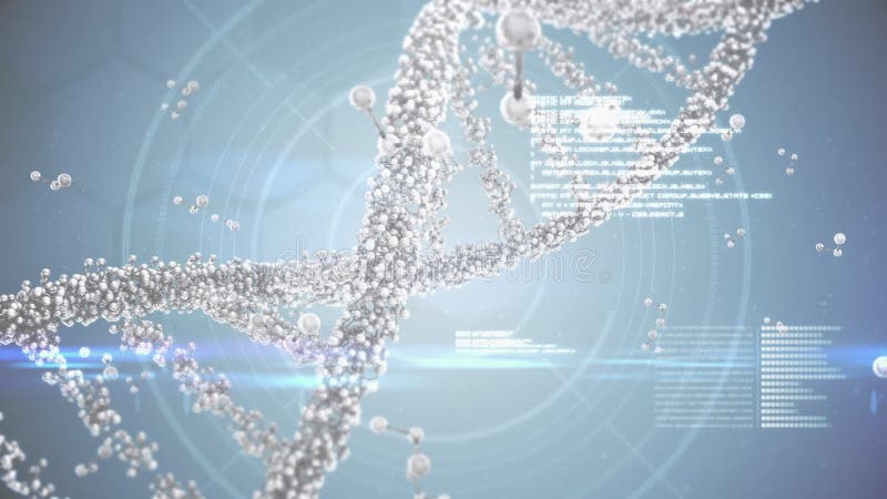 Animation of Dna Strand and Scientific Data Processing Stock Footage ...