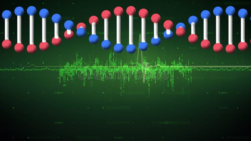 Animation of Dna Strand Scope Scanning Over Data Processing Stock Footage - Video of strand ...