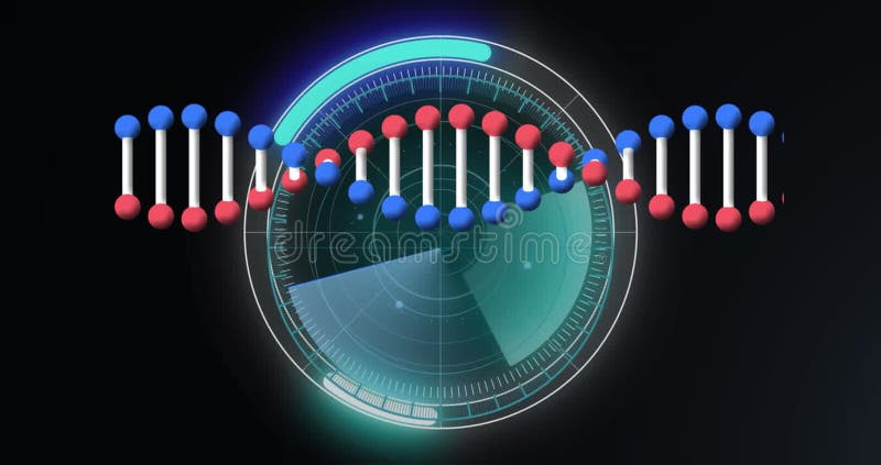 Animation of Dna Strand Spinning and Data Processing Stock Footage ...