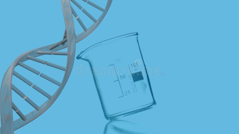 Animation of Dna Strand Spinning Over Laboratory Beaker Stock Video ...