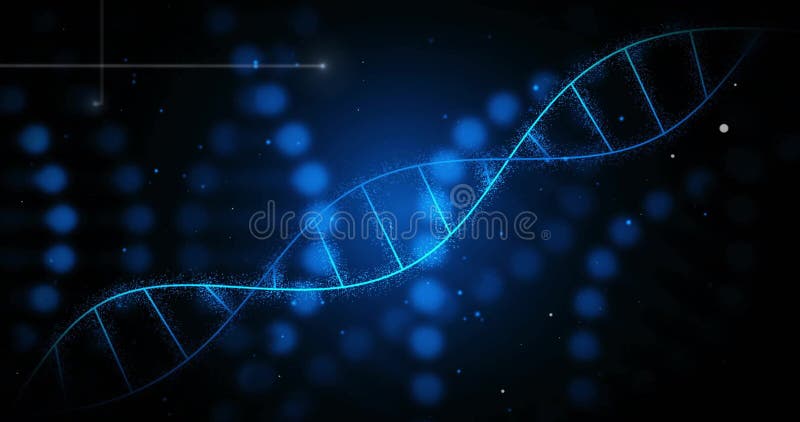 Animation of Dna Strands Over Light Spots Stock Video - Video of data ...