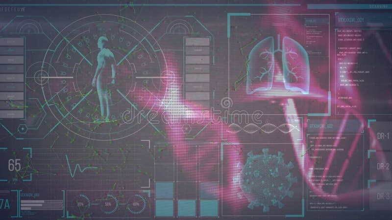Animation of Dna Strands Spinning and Covid 19 Cells with Data ...