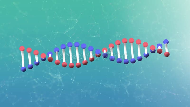 Animation Of Dna Structure With Connecting Dots In Background Loop