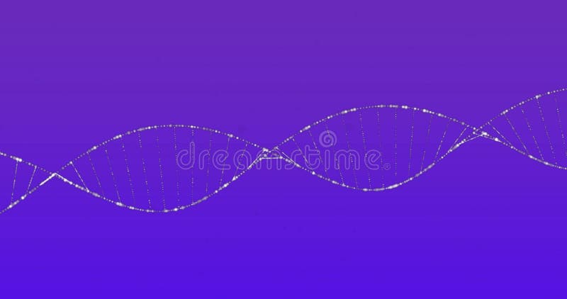 Animation of Dna Structure Spinning Against Blue Gradient Background ...