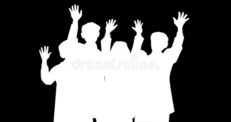 Animation of Doctors and Nurses Team Waving To Camera Stock Footage ...