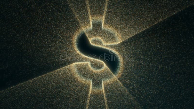 Animation with the Dollar Symbol Built from Particles Stock Footage ...