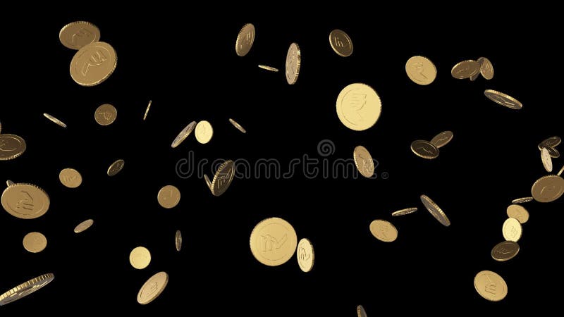 Falling Indian Rupee Coin 3D Animation with Alpha Channel Stock Footage ...