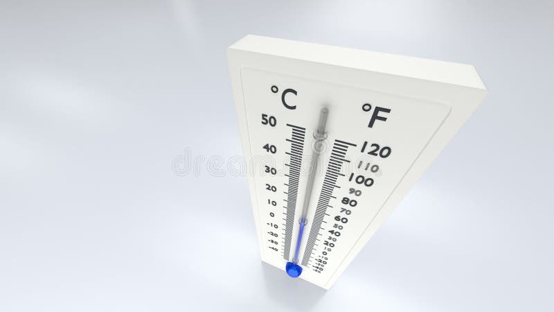 View of a Thermometer from Above Where the Temperature Drops. Stock ...