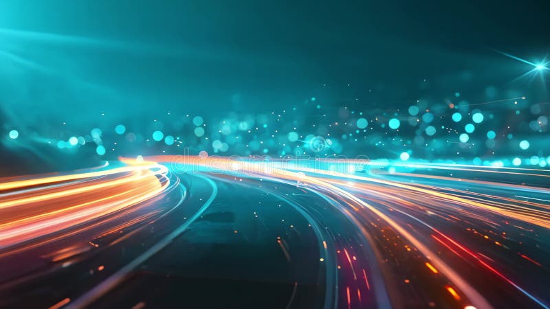 Animation of a Dynamic and Abstract Winding, Luminous Path. Stock ...