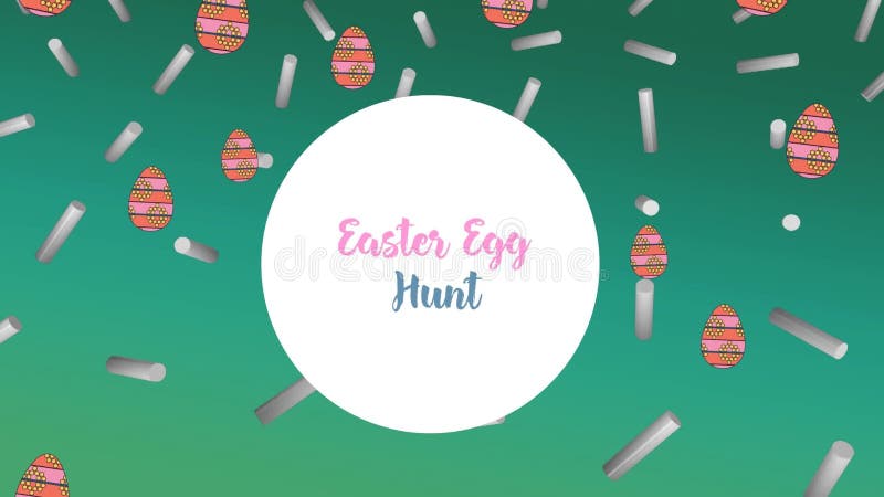 Animation of Easter Egg Hunt Text Over Egg Icons and Shapes Stock ...