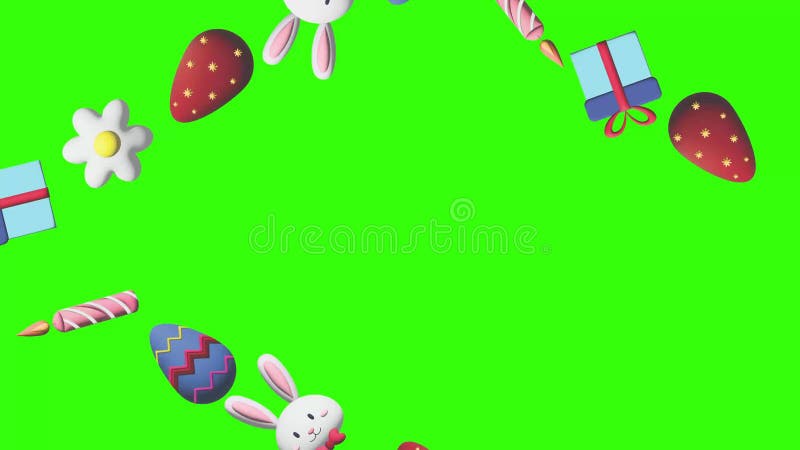 Animation of Easter Elements on Green Screen Chroma Key Stock Video ...
