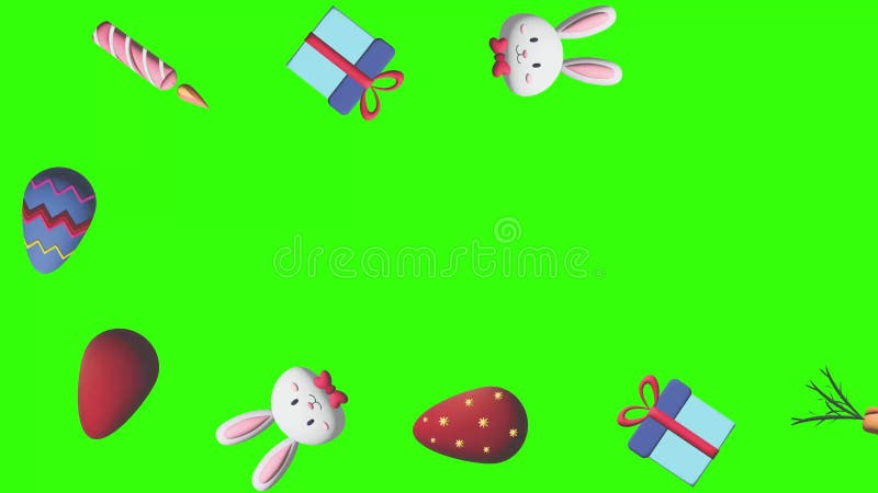 Animation of Easter Elements on Green Screen Chroma Key Stock Video ...