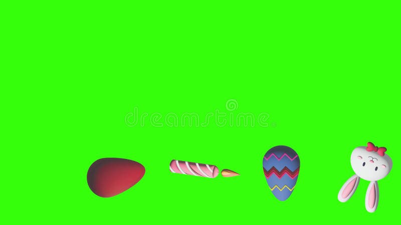 Animation of Easter Elements on Green Screen Chroma Key Stock Video ...