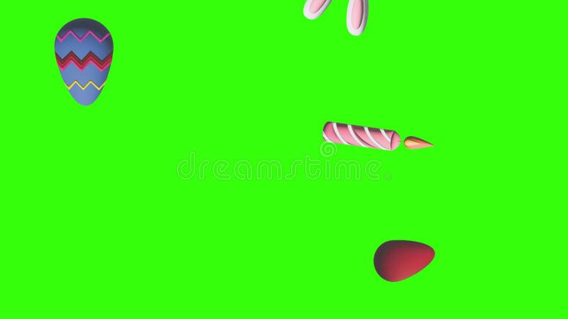 Animation of Easter Elements on Green Screen Chroma Key Stock Video ...