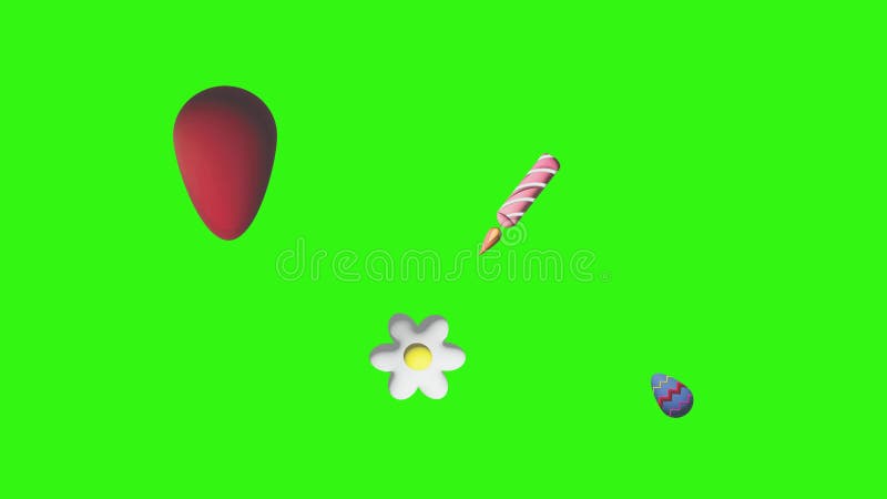Animation of Easter Elements on Green Screen Chroma Key Stock Video ...