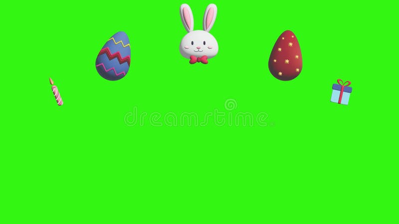 Animation of Easter Elements on Green Screen Chroma Key Stock Video ...