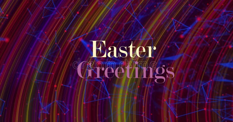 Animation of Easter Greetings in Digital Space with Connections, Shapes ...
