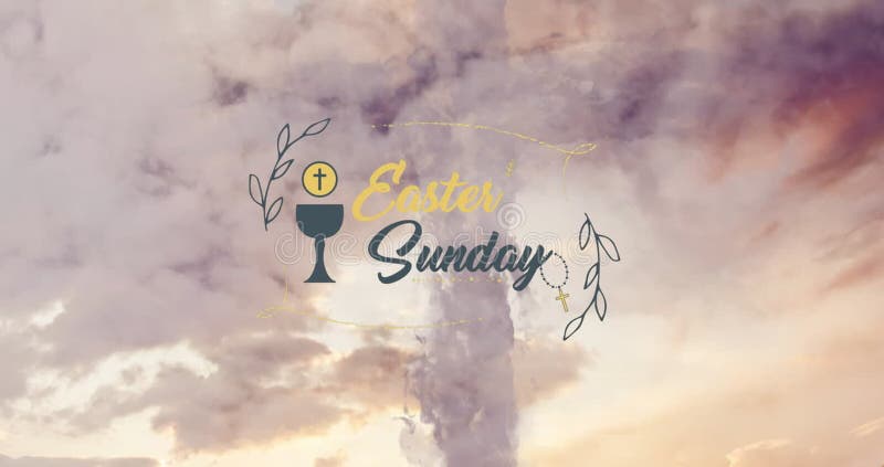 Animation of Easter Sunday Over Moving Clouds Stock Footage - Video of ...