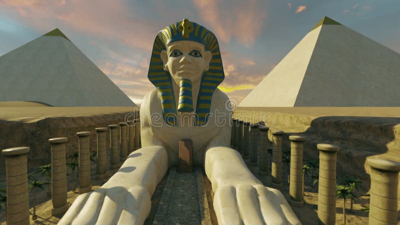 Animation of Egypt sphinx stock video. Video of place - 258797695
