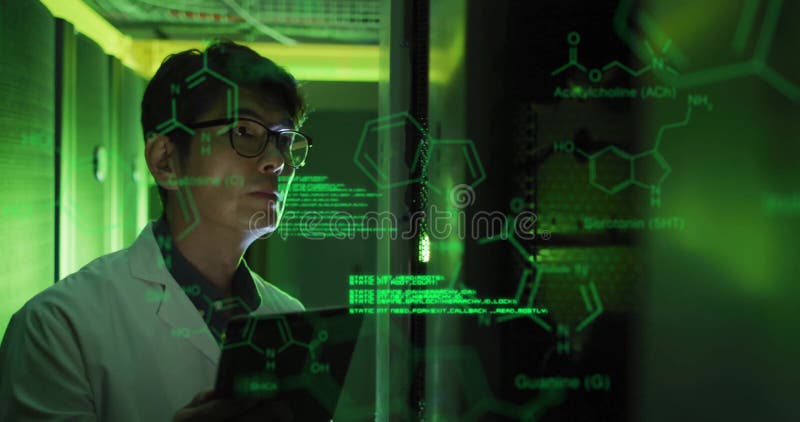 Animation of Element Diagram and Data Processing Over Asian Male ... Animation of Element Diagram and Data Processing Over Asian Male ...