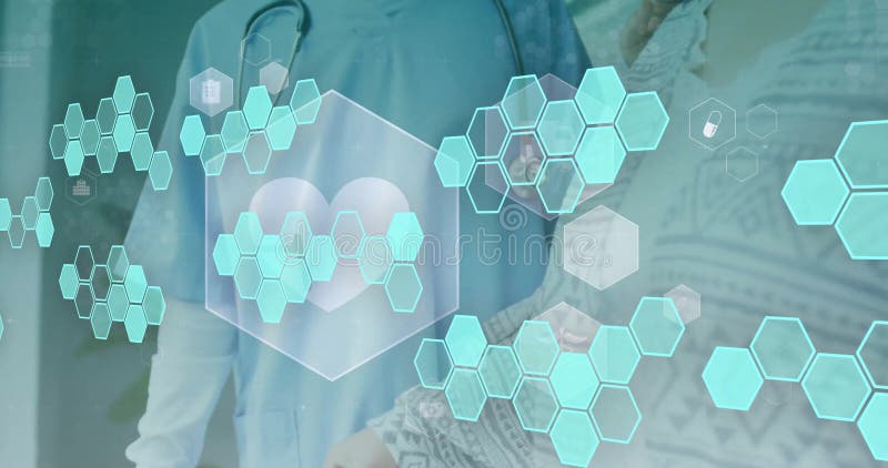 Animation of Element Diagrams and Health Icons Over Diverse Female ... Animation of Element Diagrams and Health Icons Over Diverse Female ...