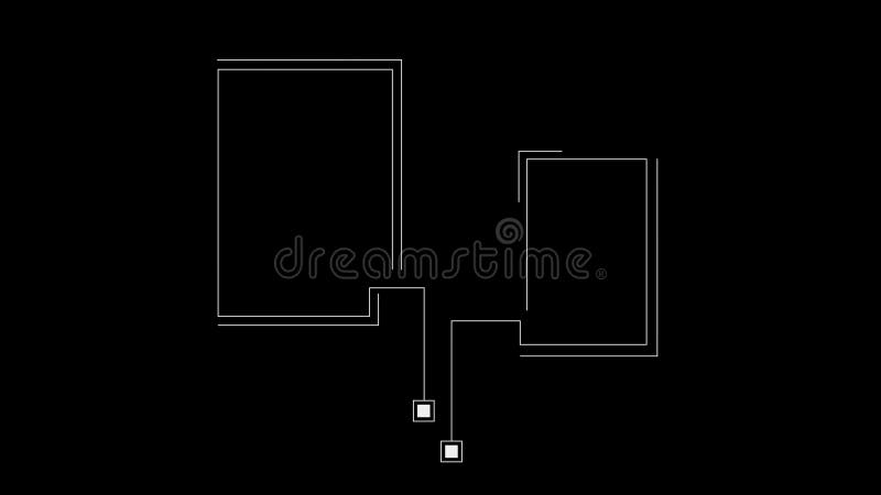 Animation Elements HUD Frame Lines Callout for Text on Black Bg 4K ...